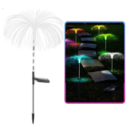 LAMPA SOLARNA OGRODOWA MEDUZA RGB WBIJANA Z CZUJNIKIEM ŚWIATŁOWODOWA | Ogród \ Lampy solarne ...